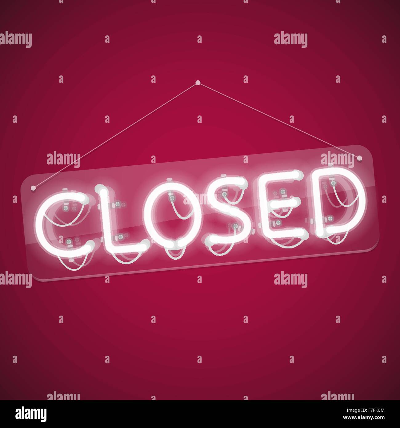 White Glowing Neon Closed Sign Stock Vector Image & Art - Alamy