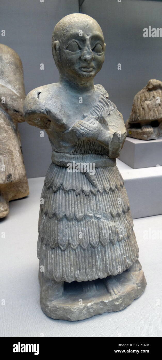 Gypsum statue of a man dated 2500 BC Stock Photo - Alamy