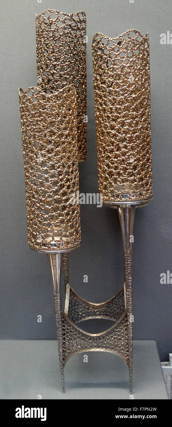 Silver and silver gilt candelabrum, designed by Stuart Devlin (1931 ...