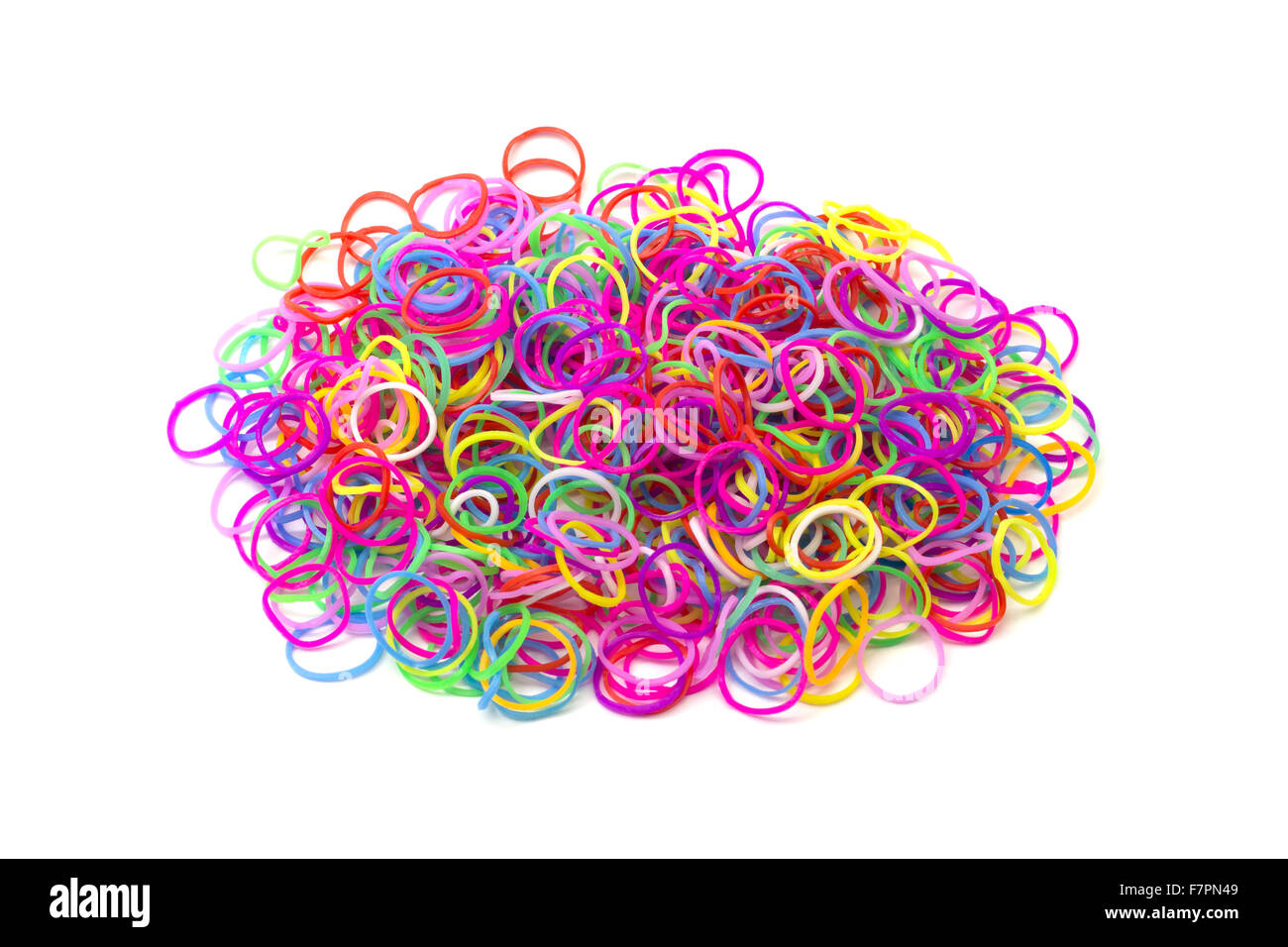 Rainbow loom Colored rubber bands for weaving accessories Stock Photo ...