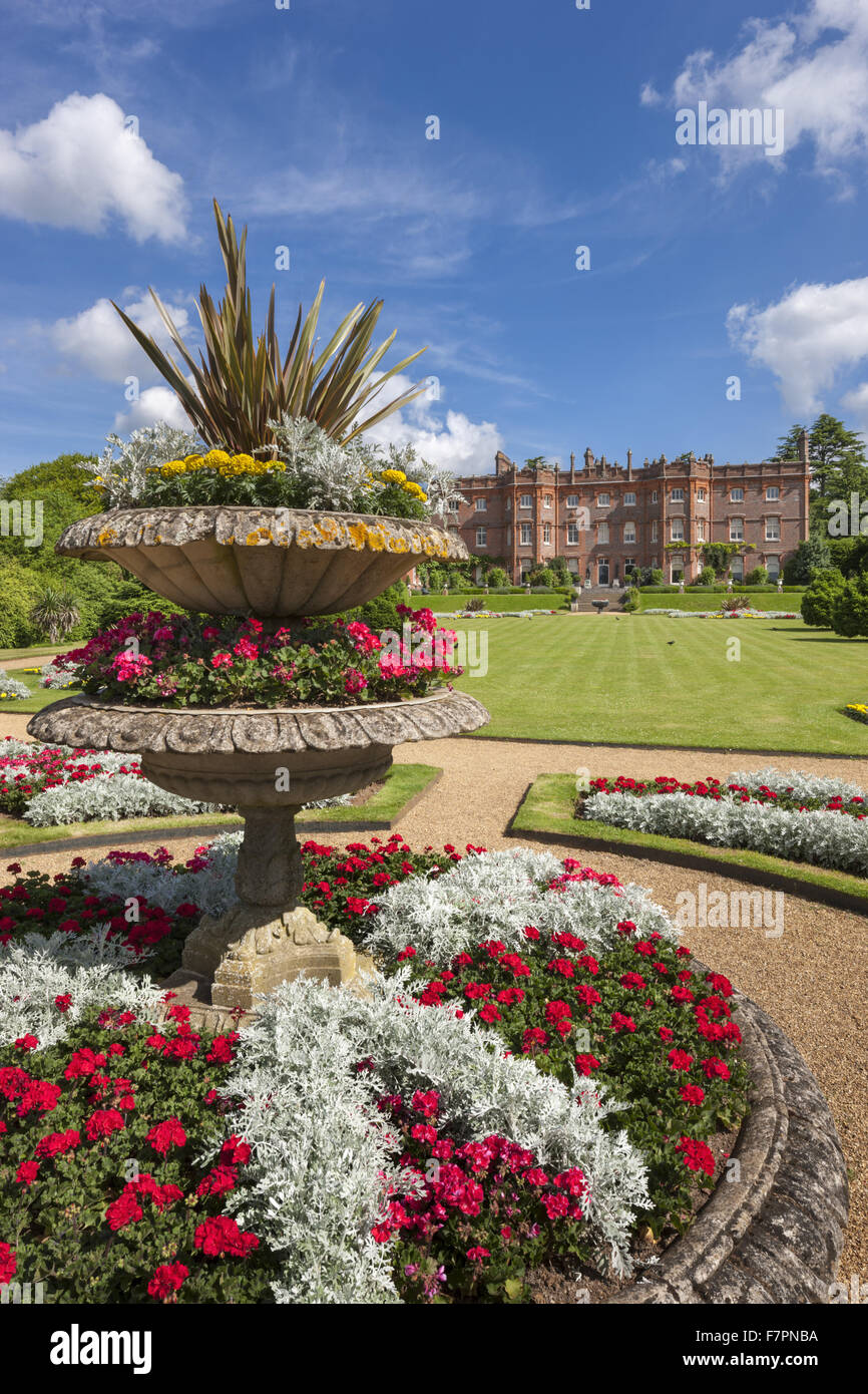 The parterre and south front of the house at Hughenden, Buckinghamshire ...