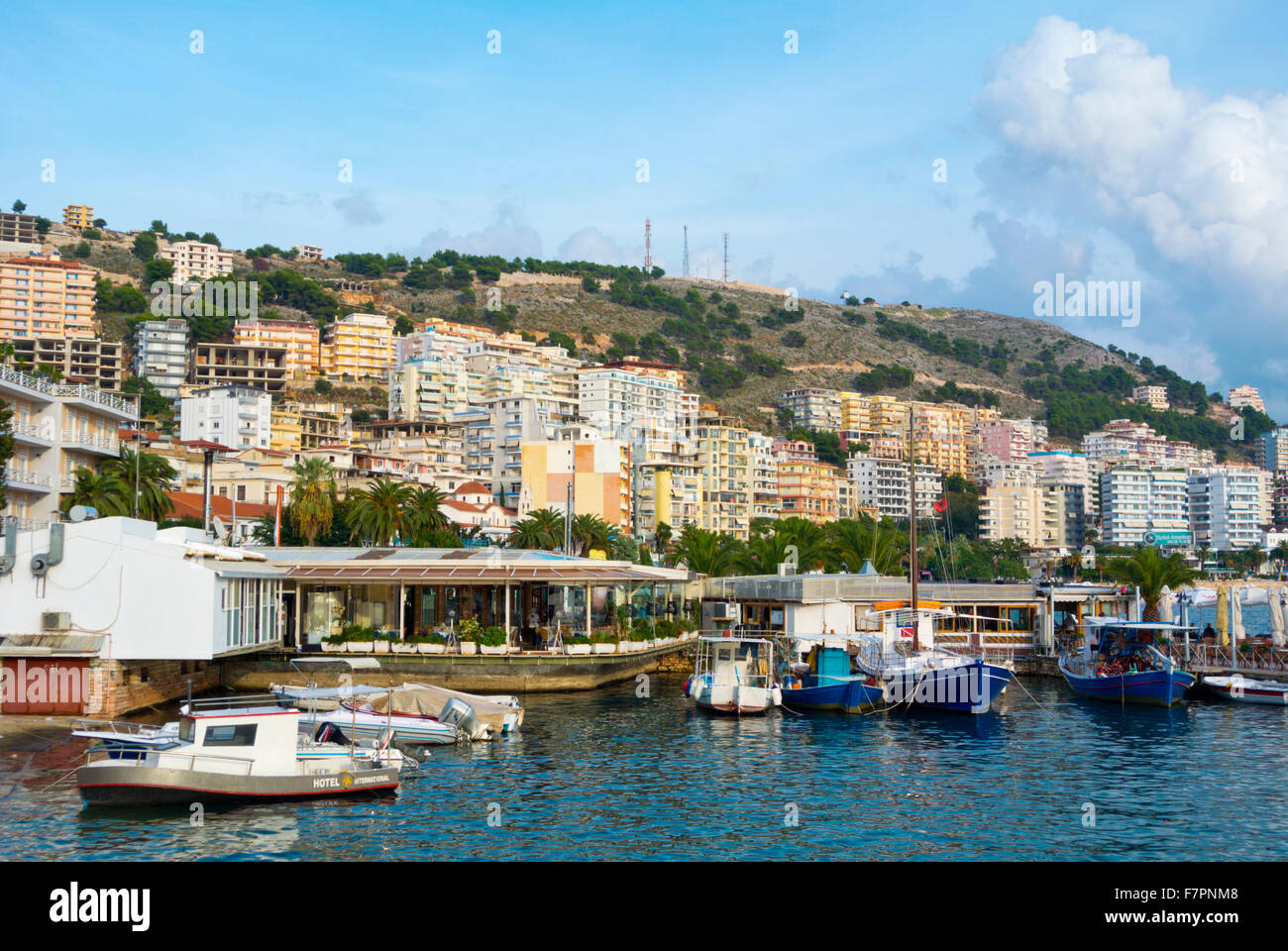 Limani, Marina, harbour for small boats, and Limani restaurant, Saranda ...