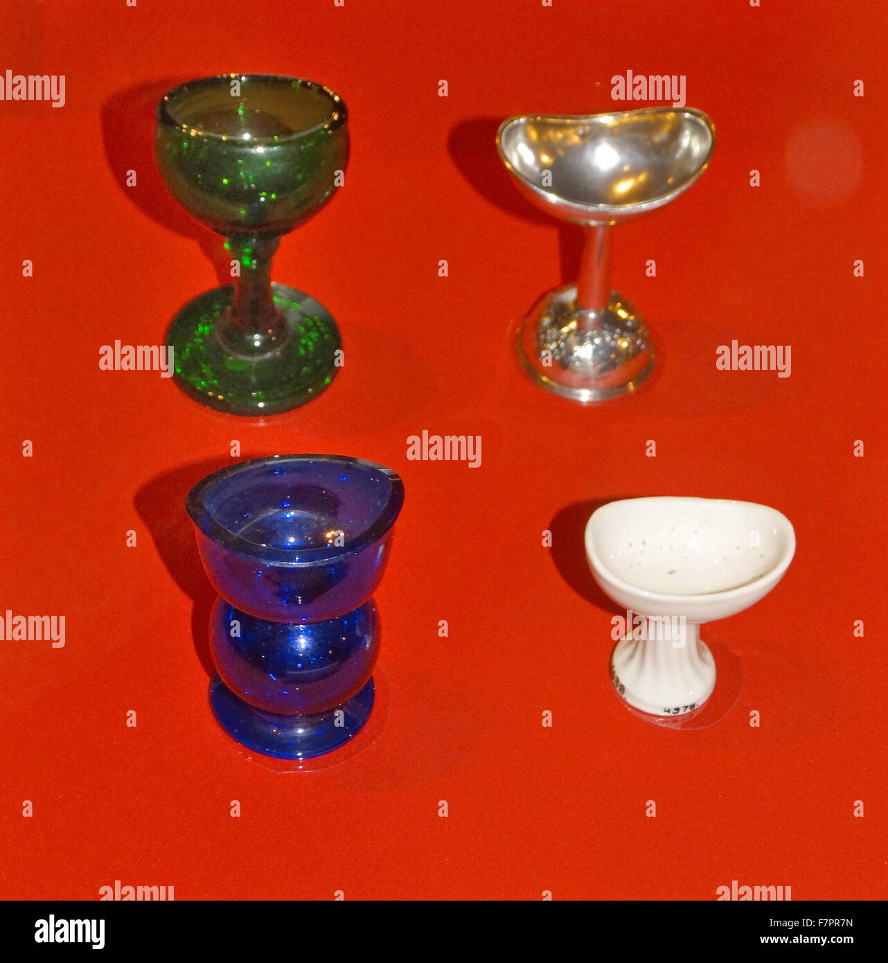 Selection of eye baths. Made from glass, silver and porcelain, English ...