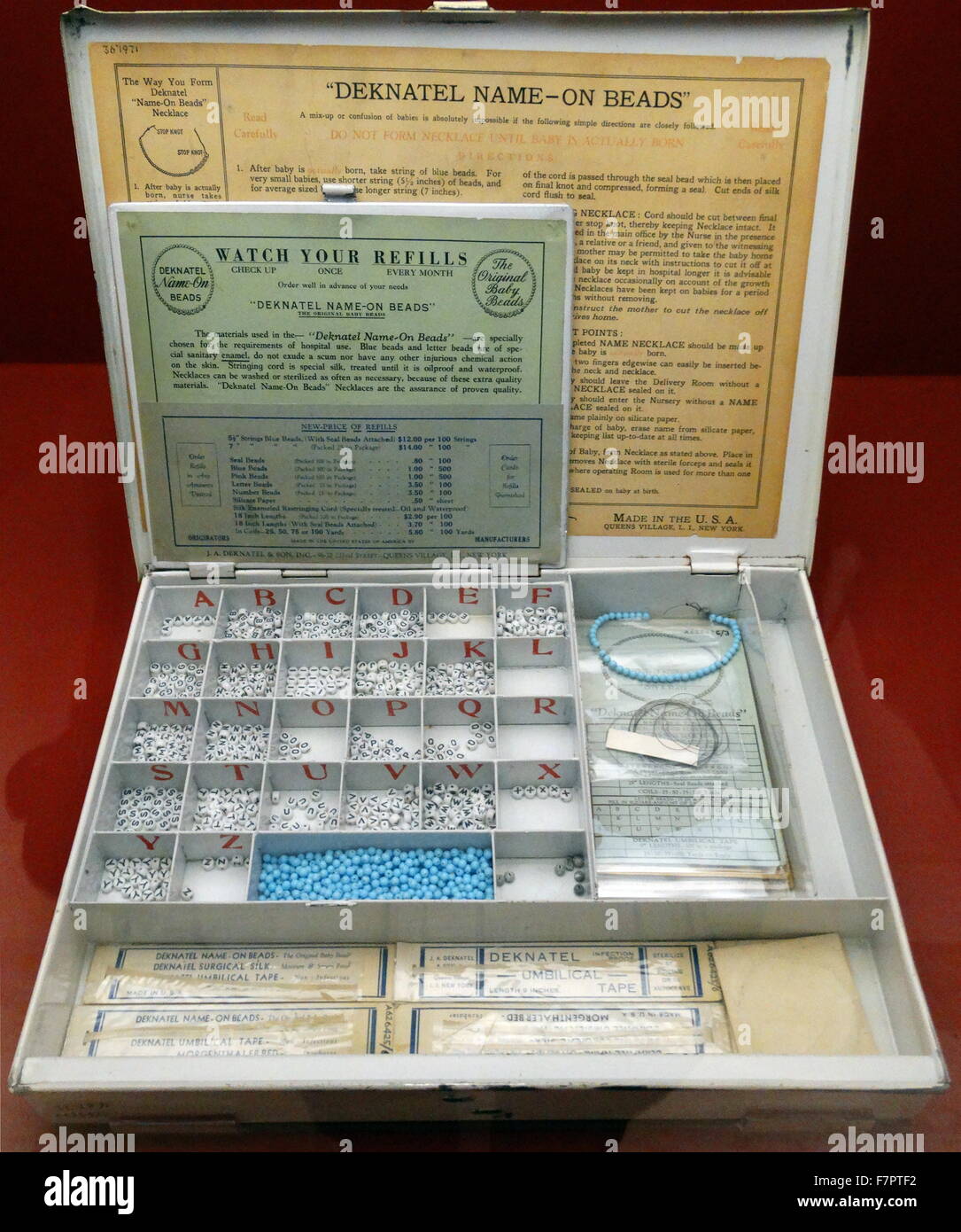Infant Identification Kit, USA, 1925. Used to produce necklaces showing ...