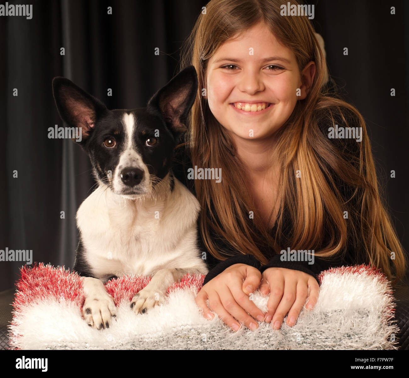 Girl and her dog Stock Photo - Alamy