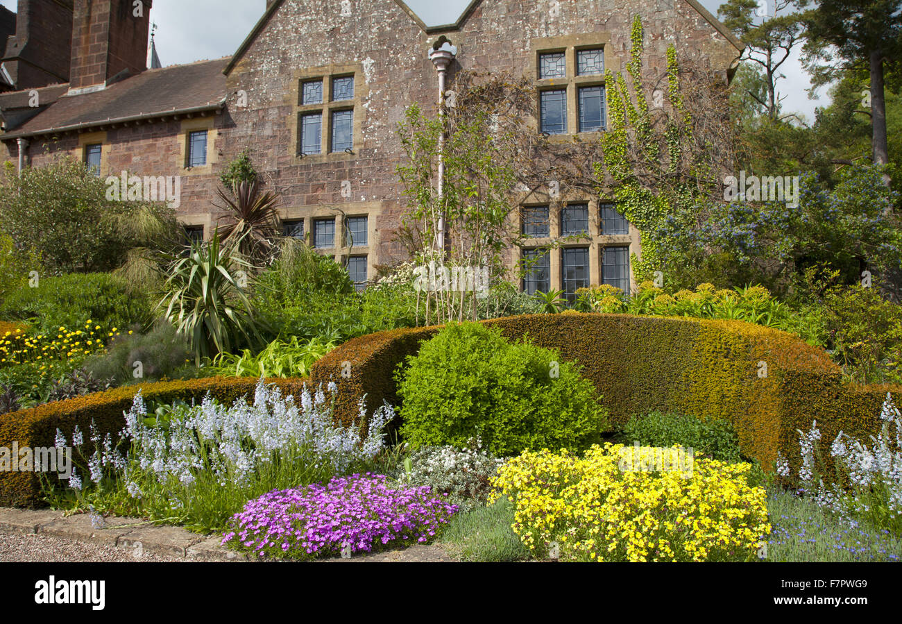 The house and gardens at Knightshayes, Devon. Knightshayes is a ...