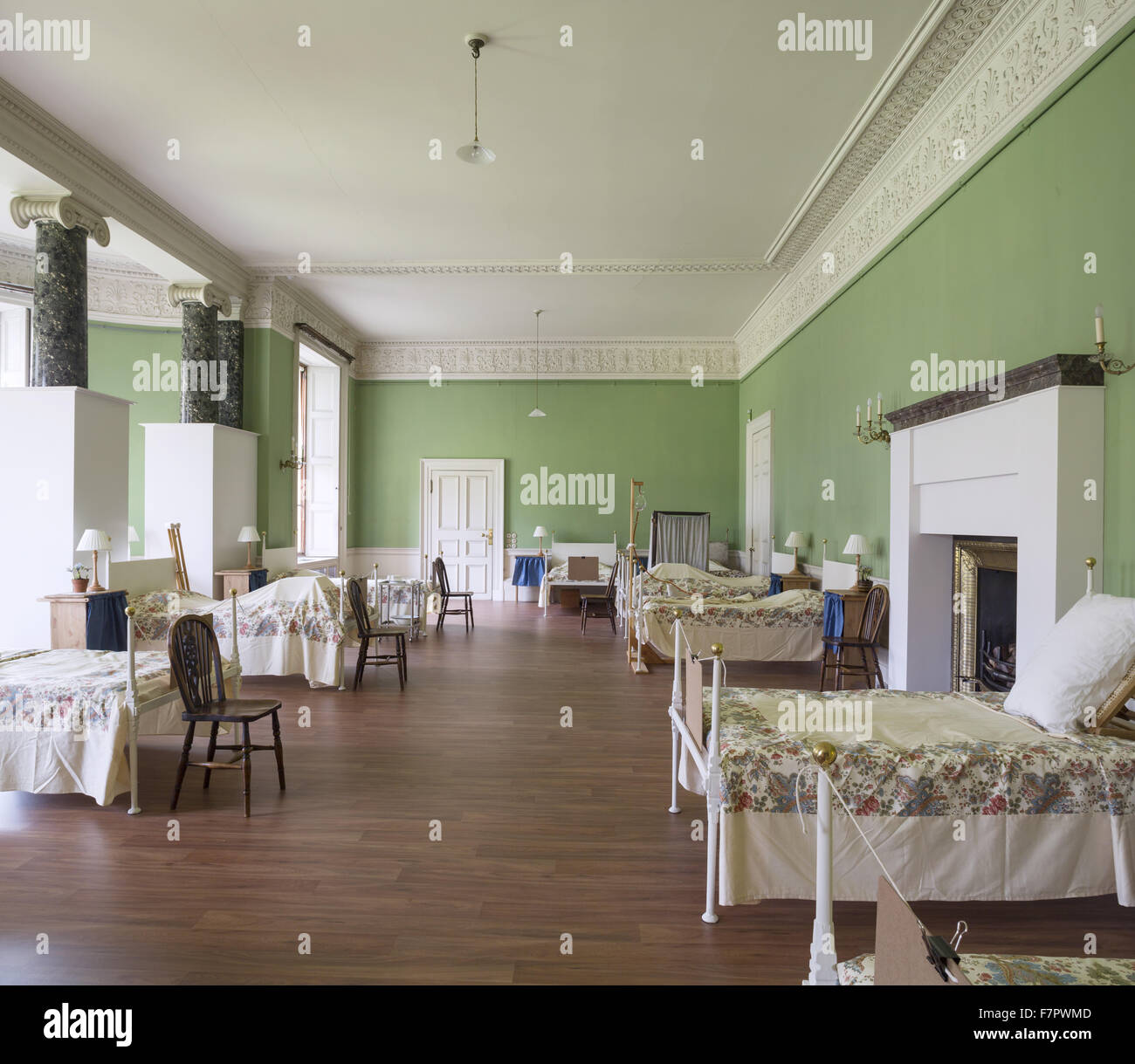 Recreation of a ward at the Stamford Military Hospital, in The Saloon ...