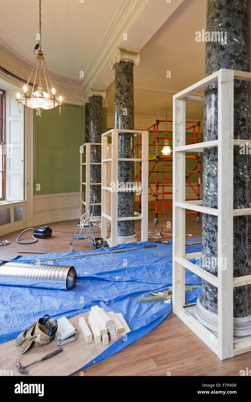 Preparing the Saloon at Dunham Massey, Cheshire for 2014's First World ...