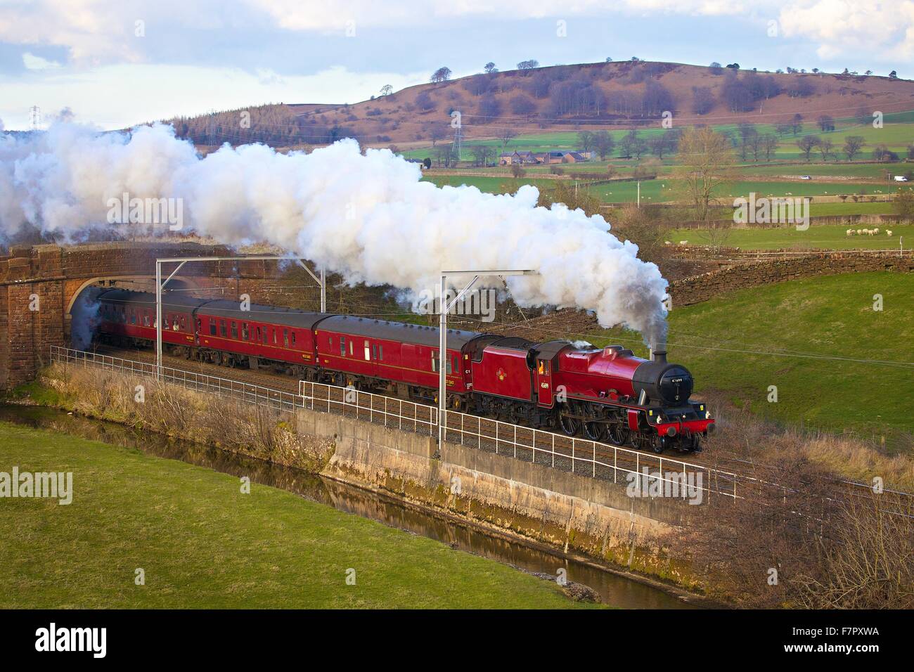 West Coast Main Line. Steam train. LMS Jubilee Class 45699 Galatea ...