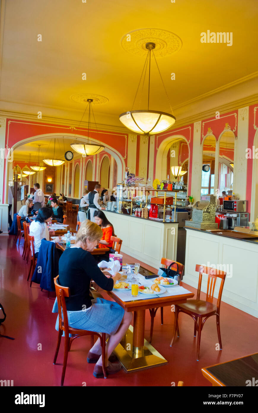 Cafe Louvre, Narodni street, Prague, Czech Republic, Europe Stock Photo ...