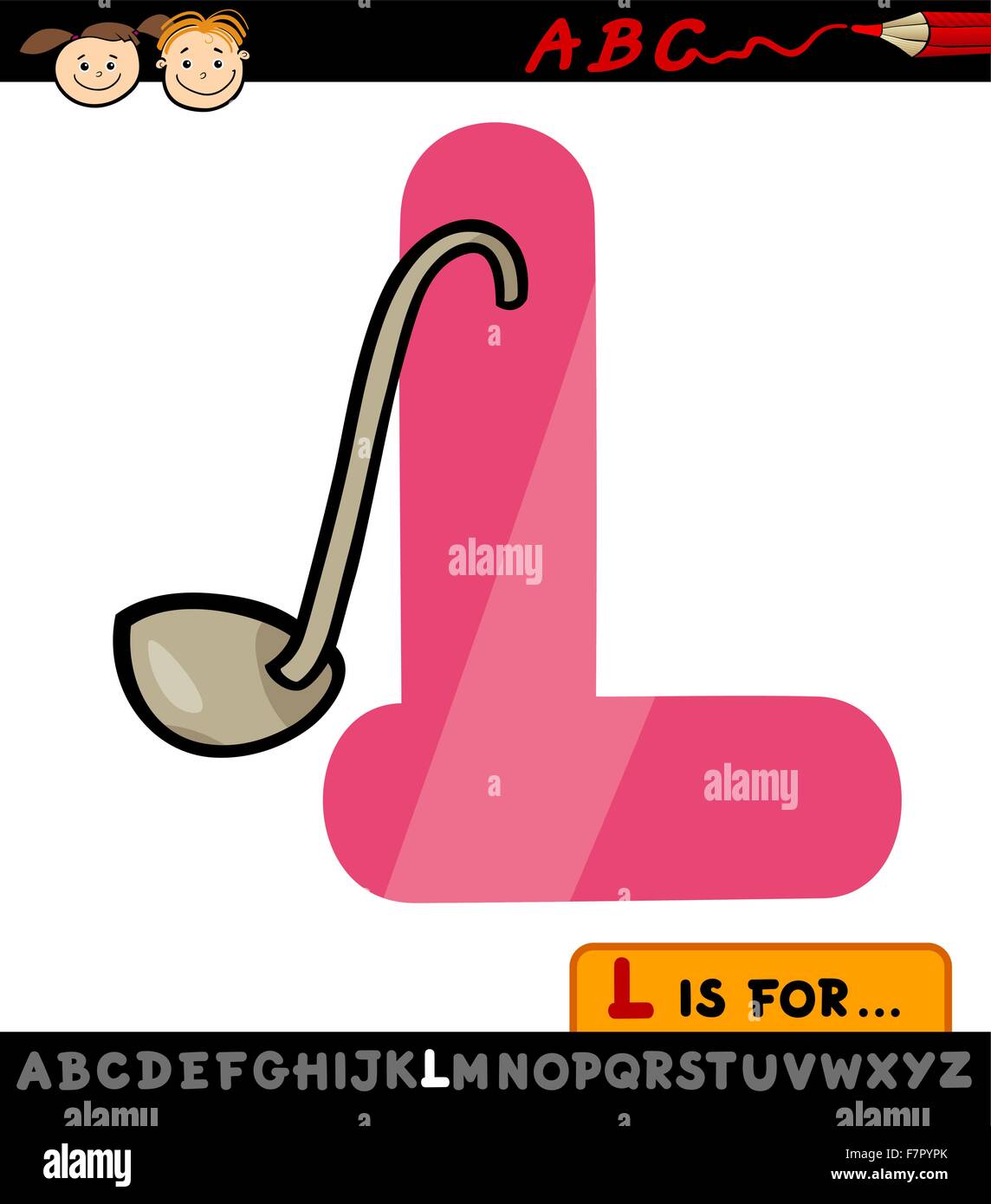 letter l with ladle cartoon illustration Stock Vector Image & Art - Alamy