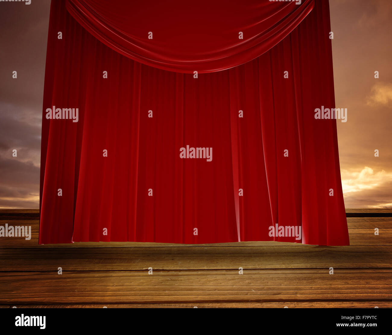 Red curtain pulling back Stock Photo - Alamy