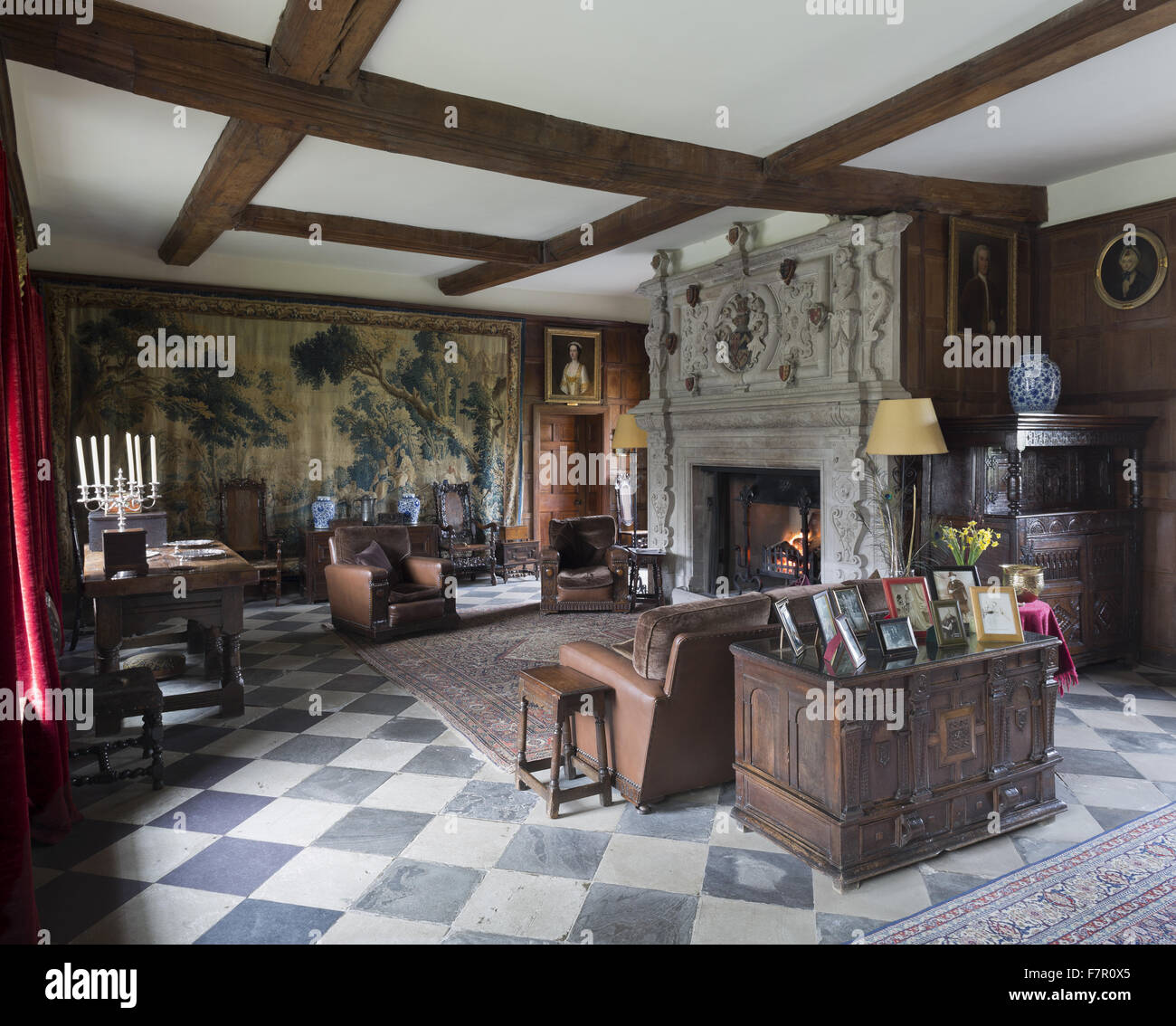 The Great Hall at Baddesley Clinton, Warwickshire Stock Photo - Alamy