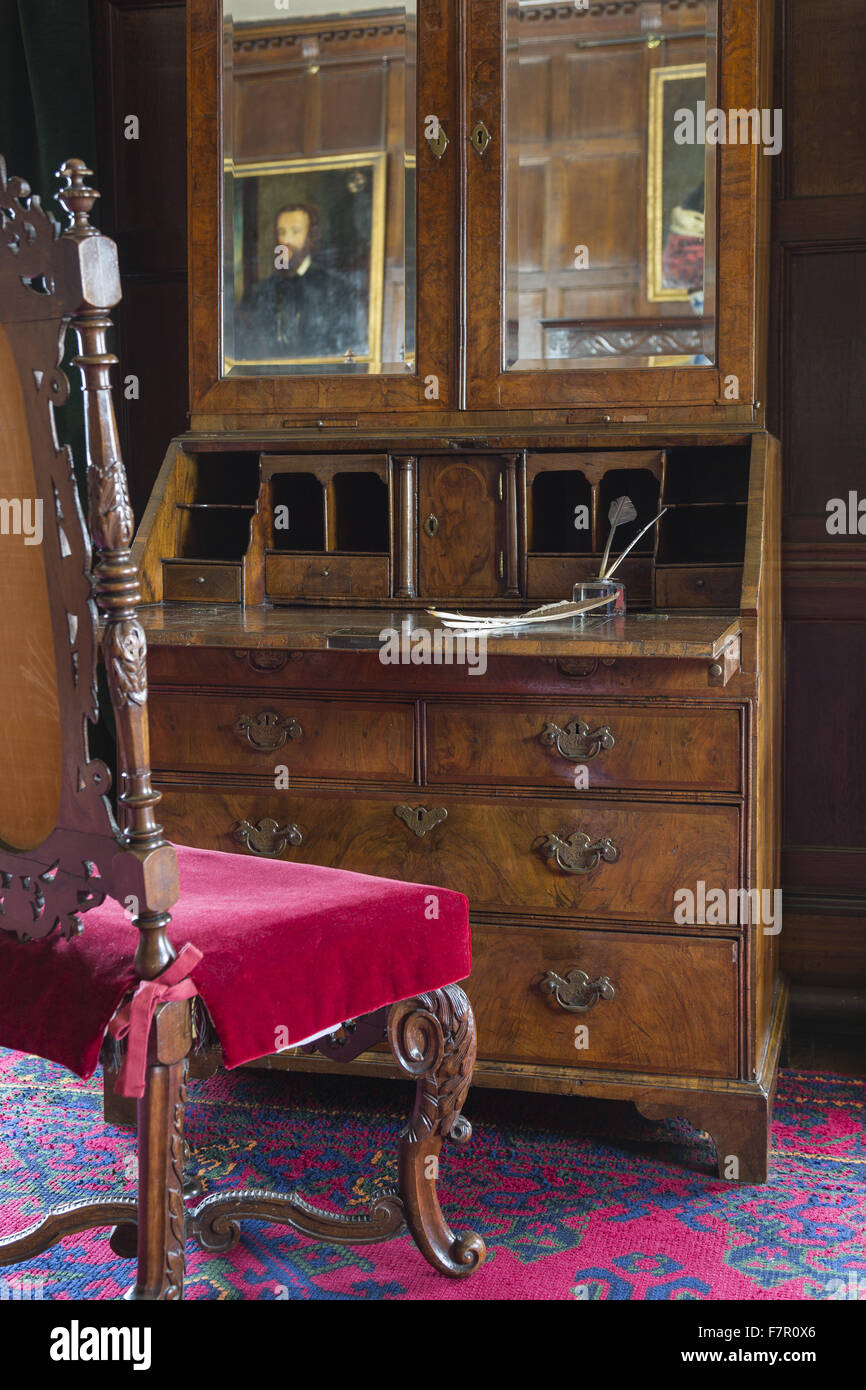 Marmion Ferrers's Georgian walnut writing desk, in the Drawing Room at ...