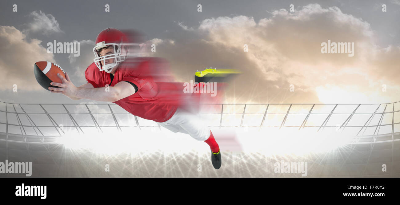 Composite image of american football player scoring a touchdown Stock ...