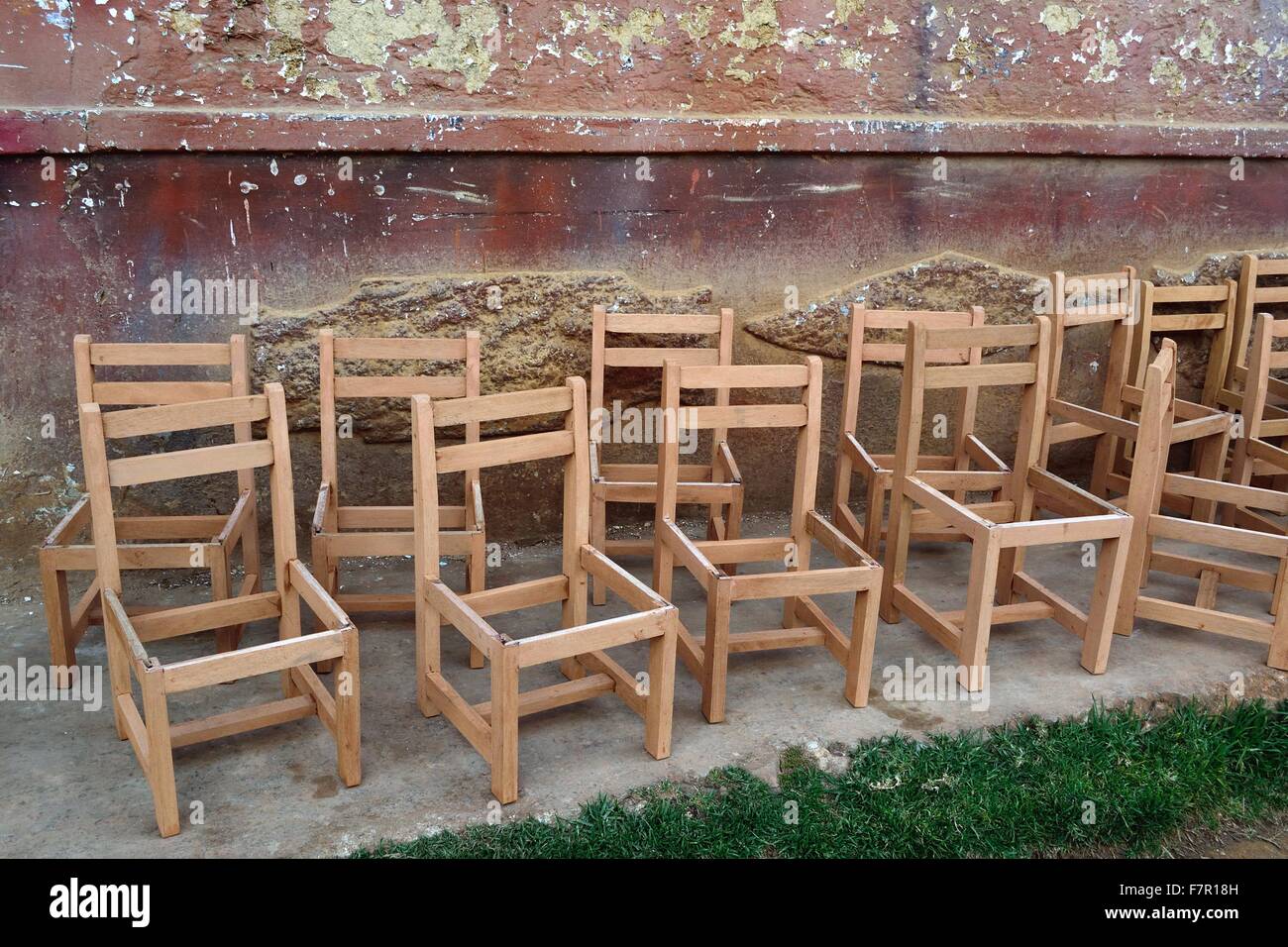 Manufacture of chairs in AYABACA . Department of Piura .PERU Stock ...