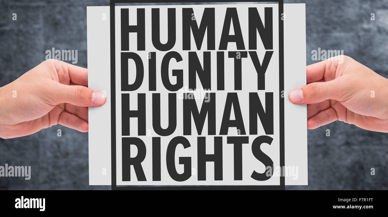 Composite image of hand showing card Stock Photo - Alamy