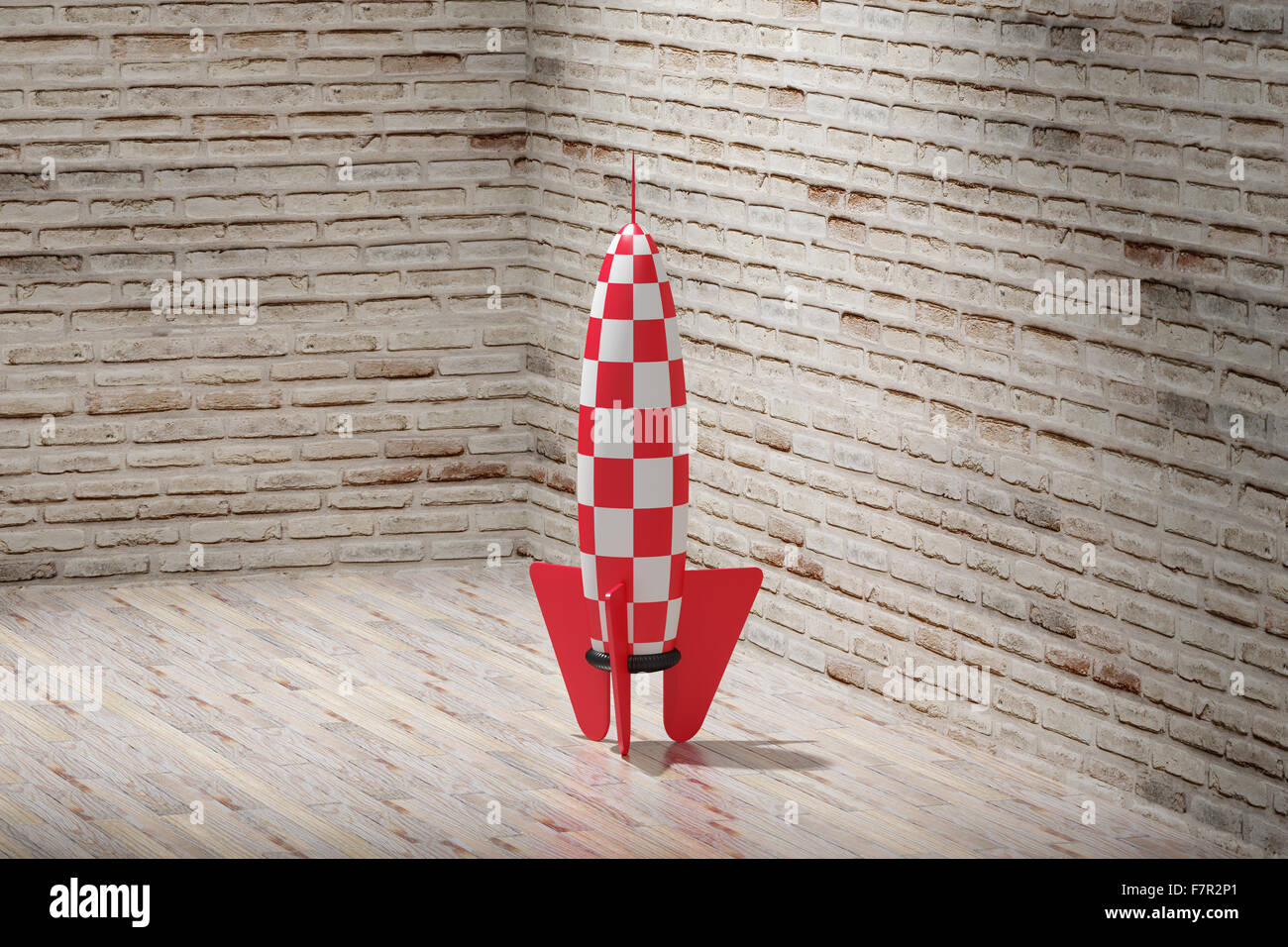 3d rendering of a red and white rocket and stars Stock Photo - Alamy