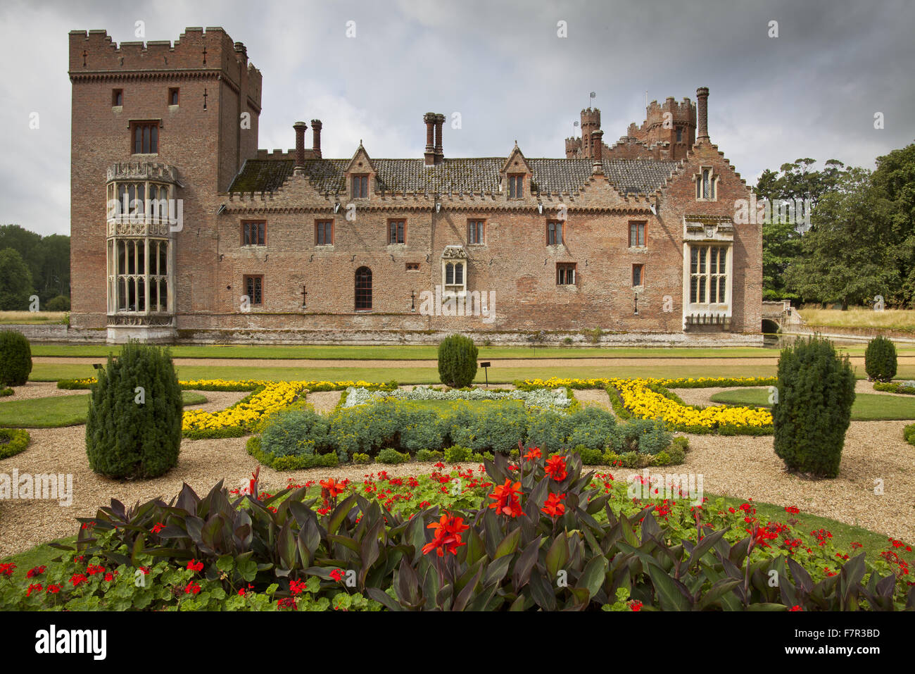 The gardens at Oxburgh Hall, Norfolk. Oxburgh was built in 1482 by the ...