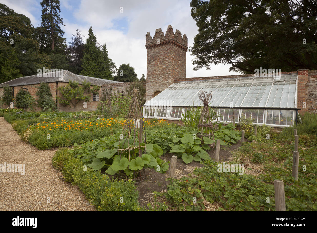 The Walled Garden at Oxburgh Hall, Norfolk. Oxburgh was built in 1482 ...