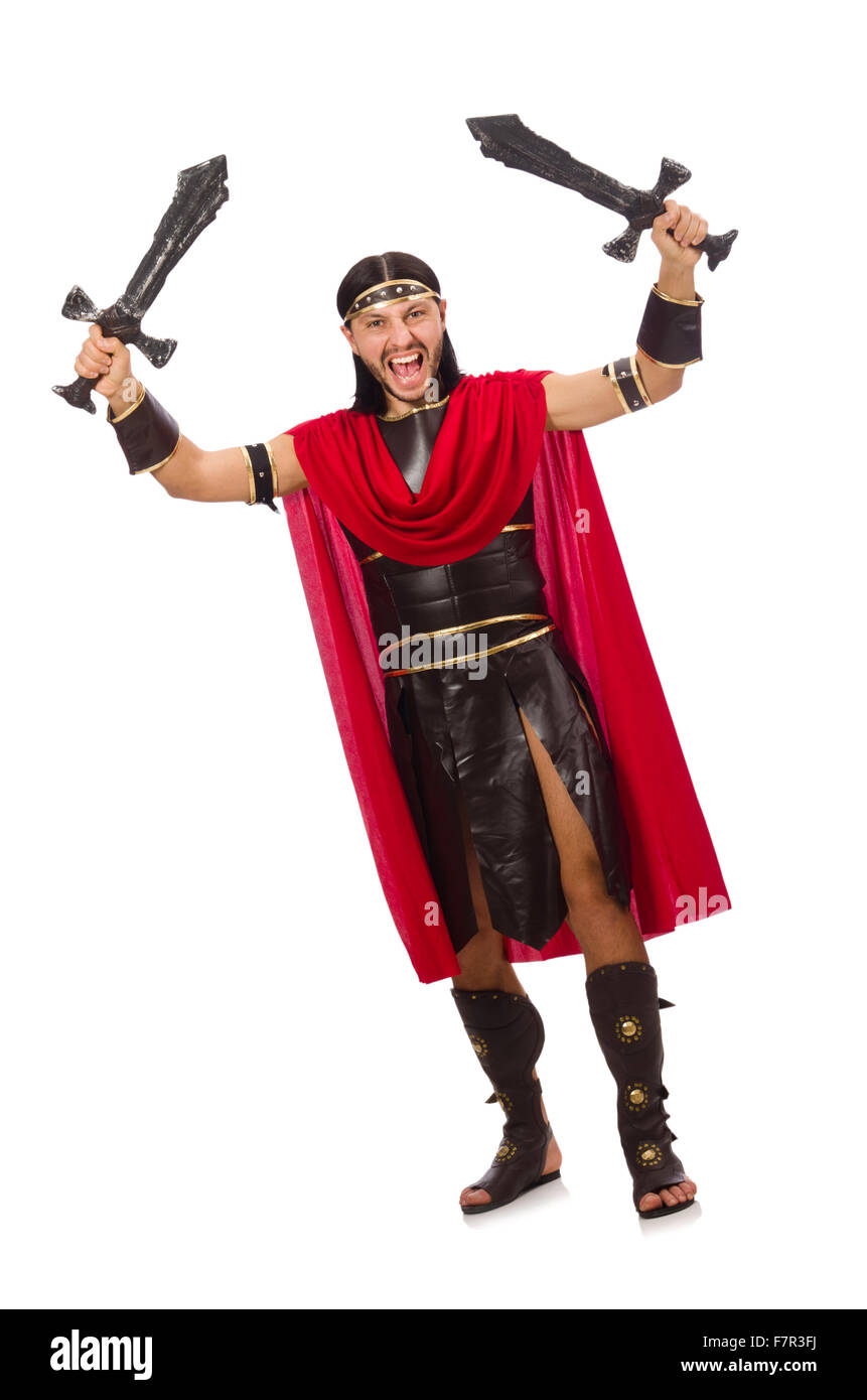 Ancient warrior gladiator posing Cut Out Stock Images & Pictures - Alamy