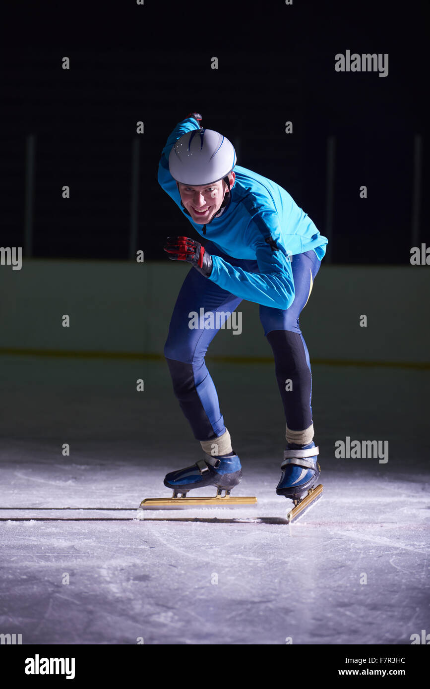 speed skating sport with young athletes Stock Photo - Alamy