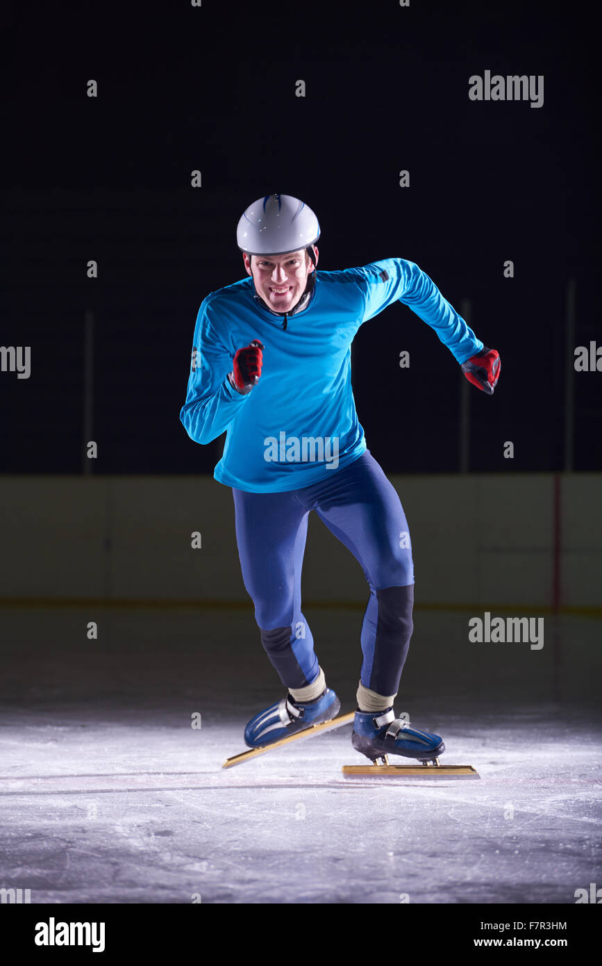speed skating sport with young athletes Stock Photo - Alamy