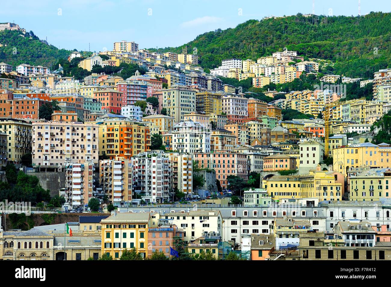 The colorful apartments of Genoa Stock Photo - Alamy