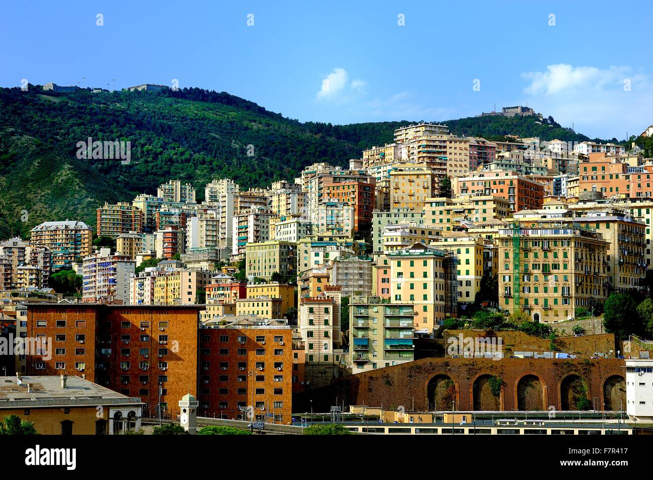 The colorful apartments of Genoa Stock Photo - Alamy