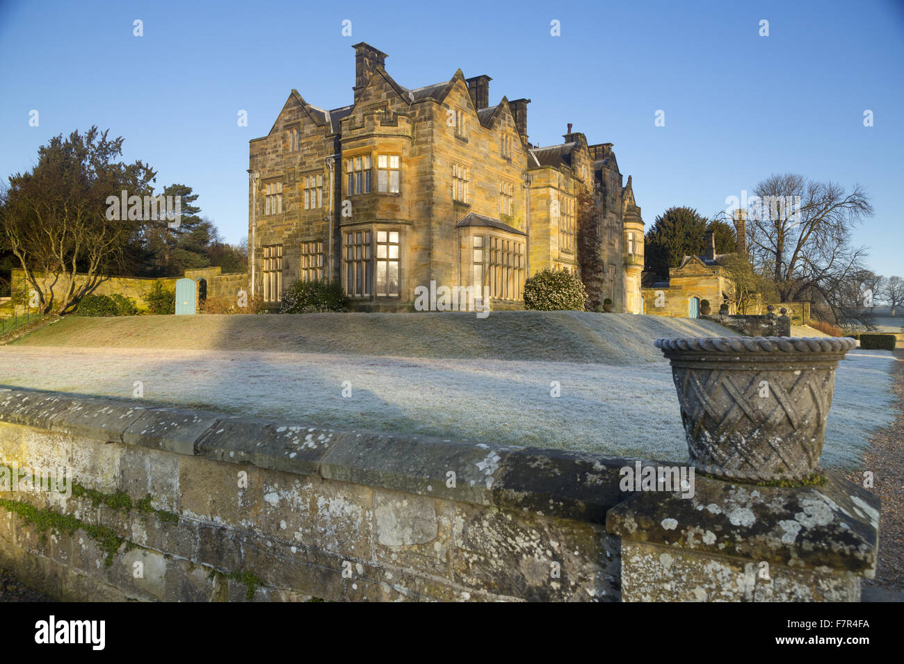 A winter's day at Scotney Castle, Kent. Scotney features a 14th century ...