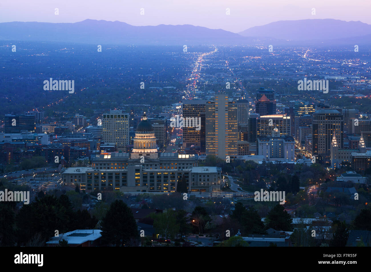 Utah Capitol view during night in Salt Lake City Stock Photo - Alamy