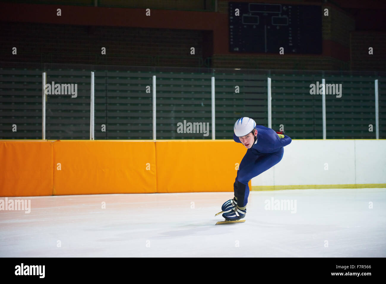 speed skating sport with young athletes Stock Photo - Alamy