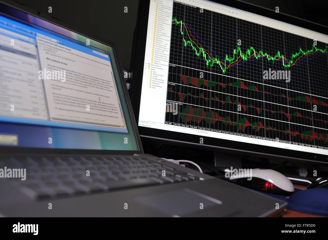 stock market graph on big lcd display closeup macro Stock Photo - Alamy