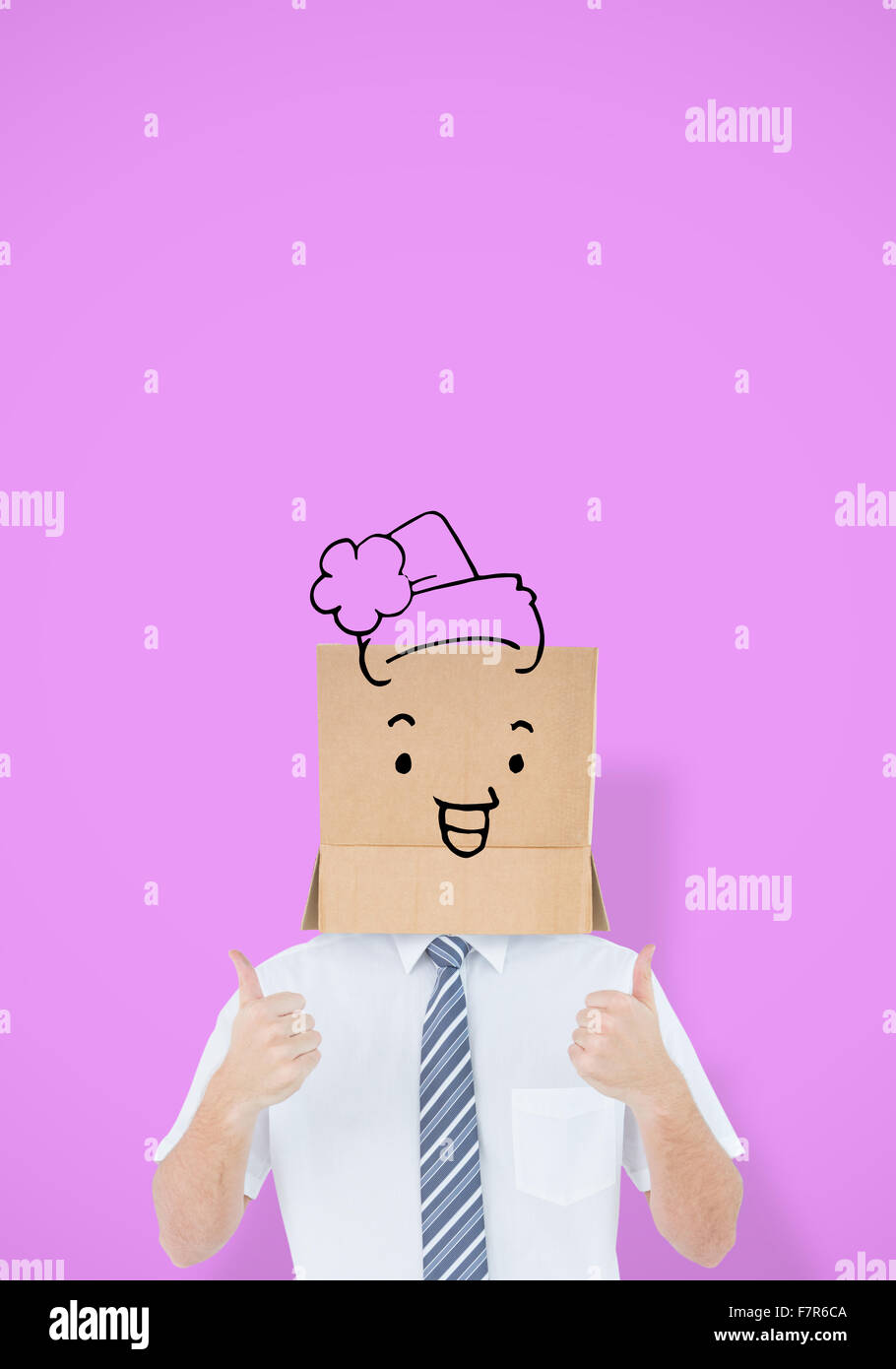 Composite image of anonymous businessman showing thumbs up Stock Photo ...