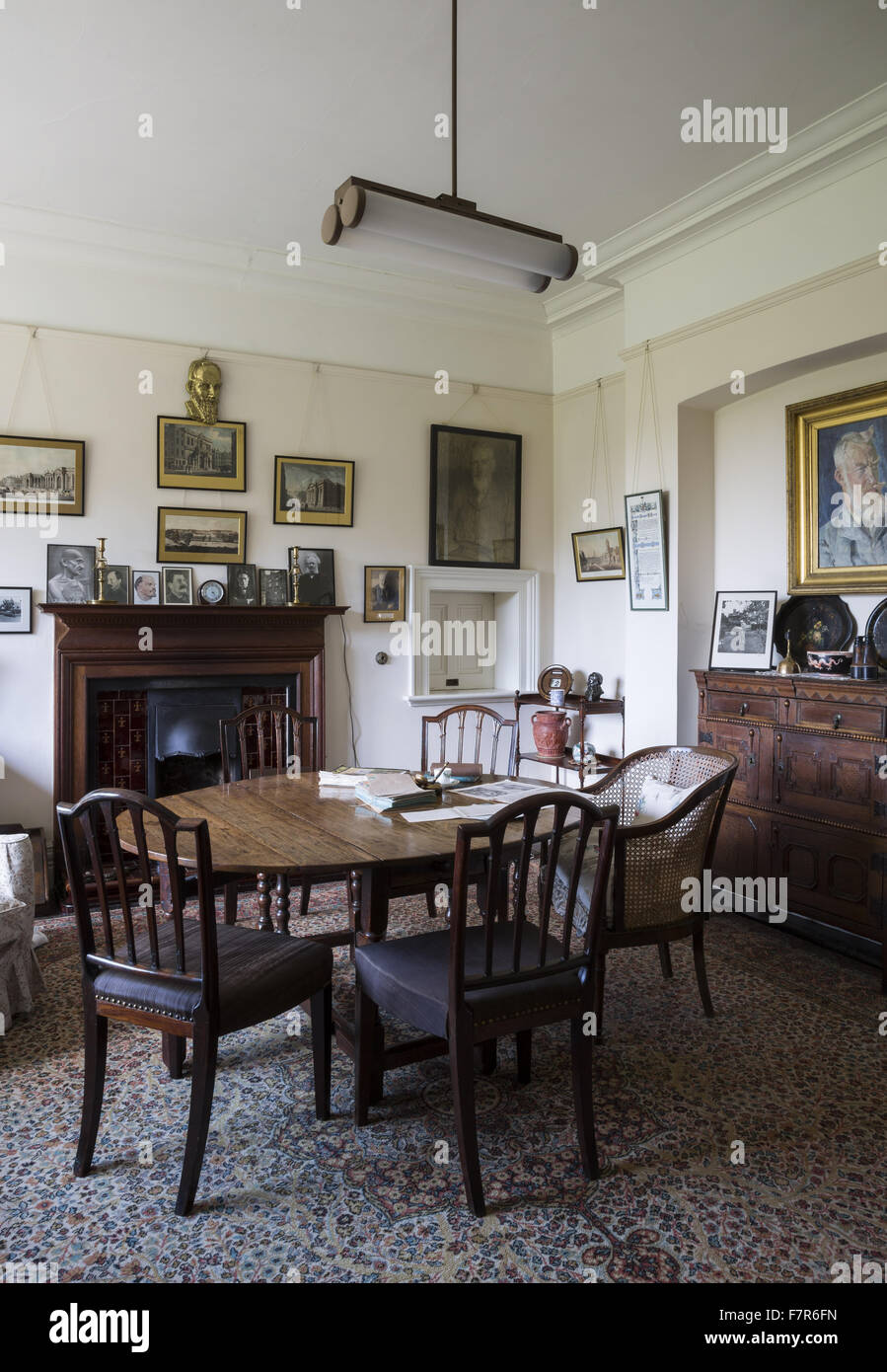 A room view of the Dining Room at Shaw's Corner, Hertfordshire Stock ...