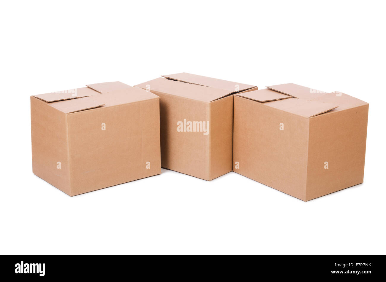 Set of boxes isolated on white Stock Photo - Alamy