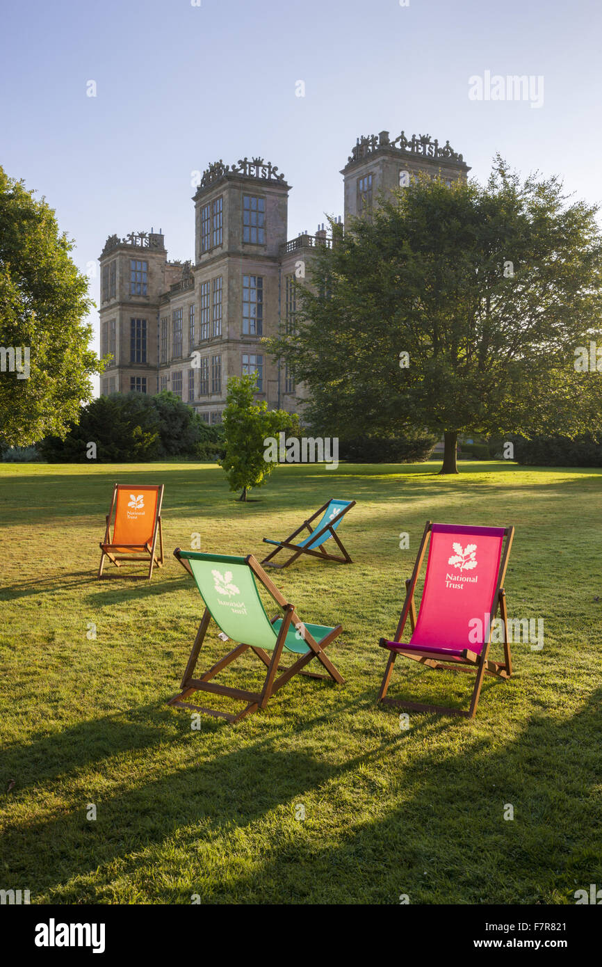 The South Court garden at Hardwick Hall, Derbyshire. The Hardwick ...