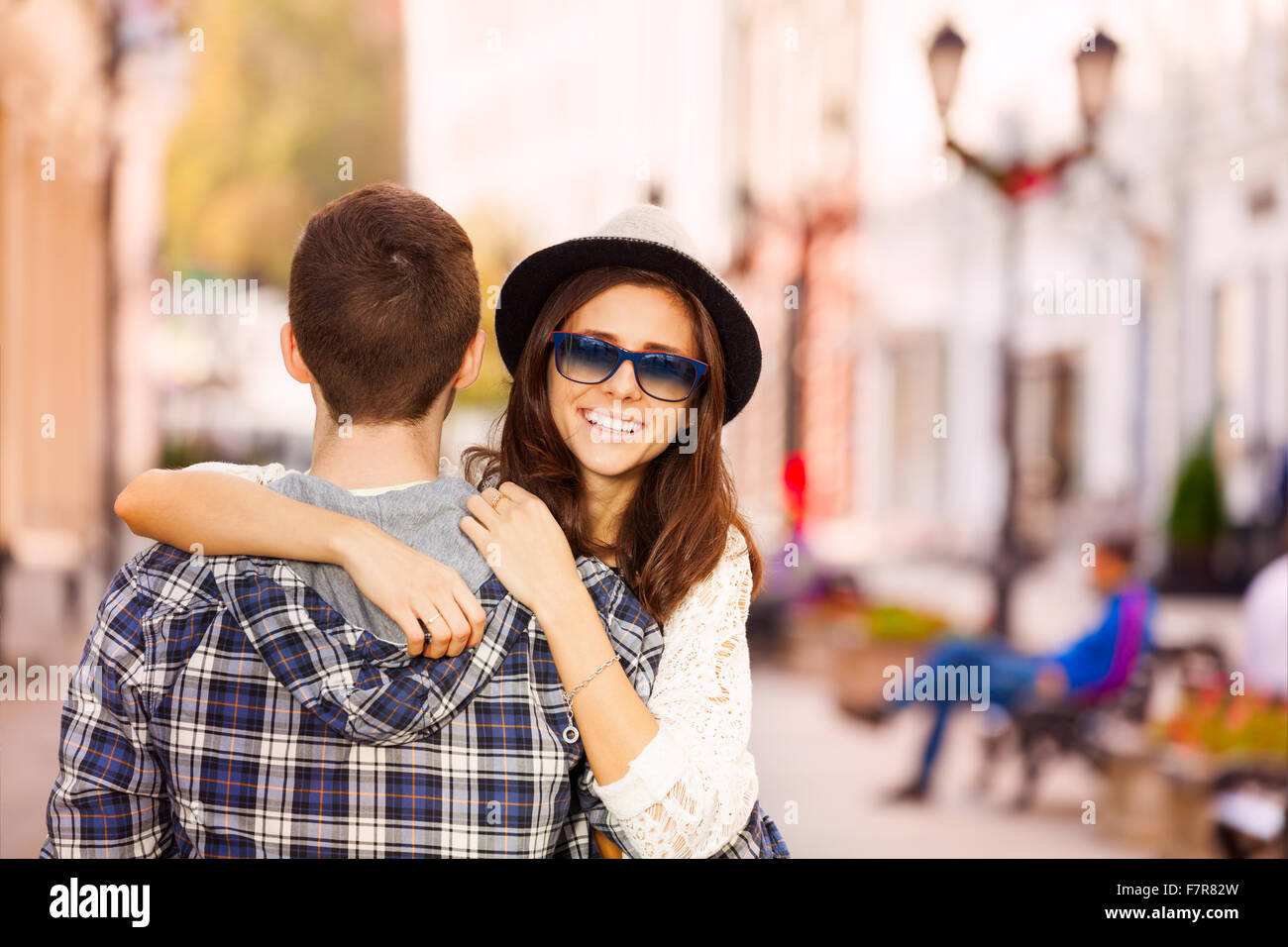 Woman hugging man from back hi-res stock photography and images - Alamy