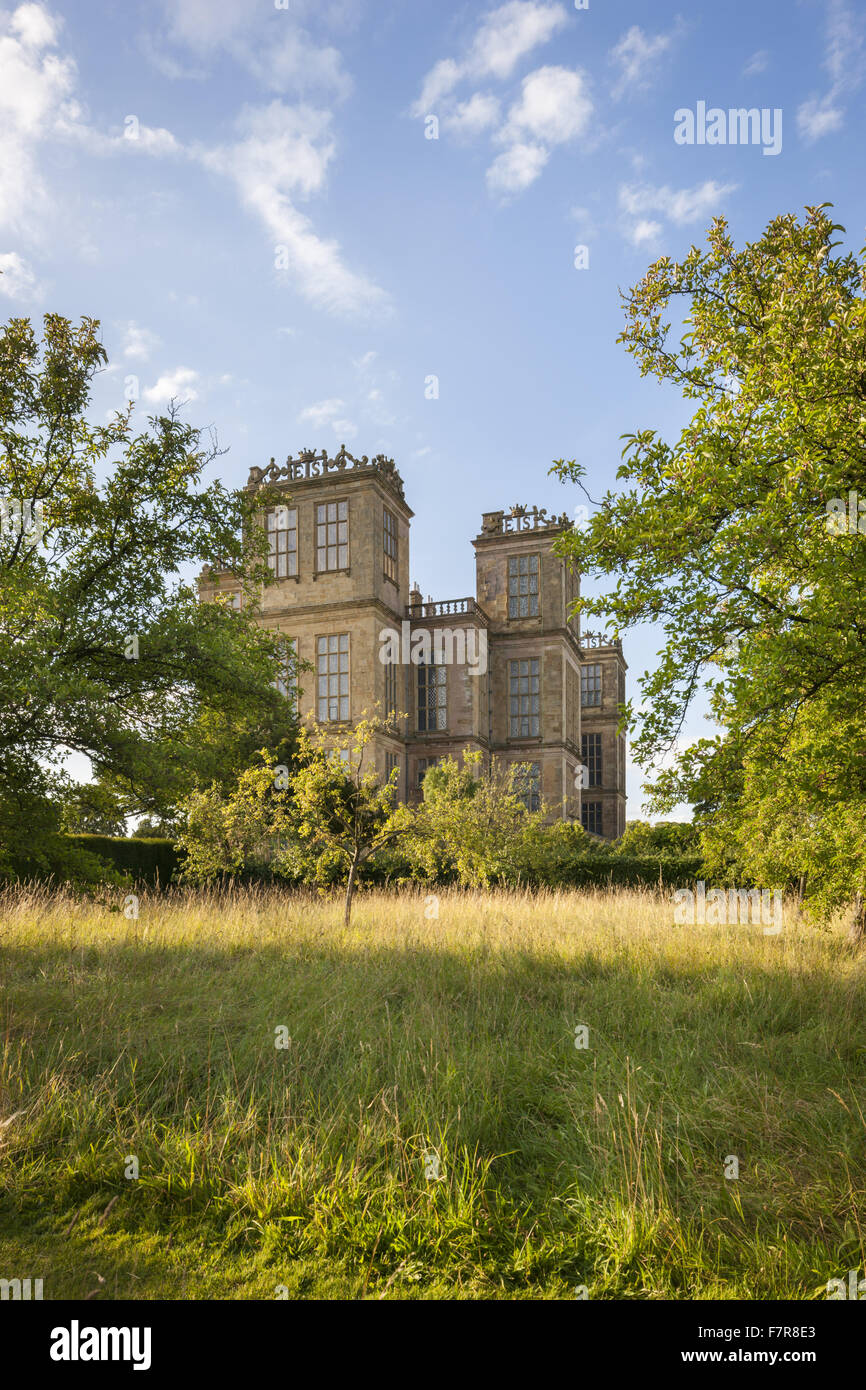 The Hall seen from the Orchard at Hardwick Hall, Derbyshire. The ...