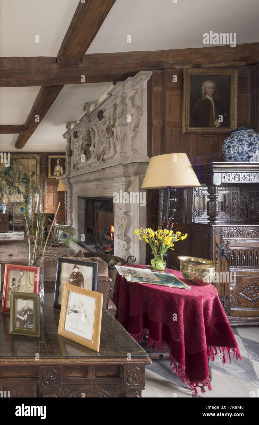 The Great Hall at Baddesley Clinton, Warwickshire. Baddesley Clinton is ...