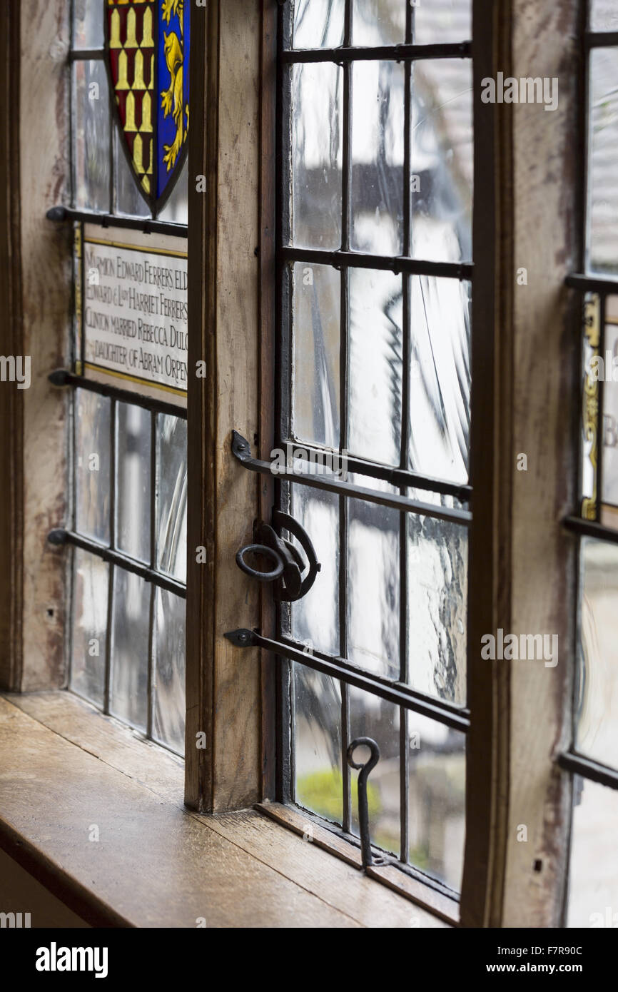 An interior view of a window at Baddesley Clinton, Warwickshire ...