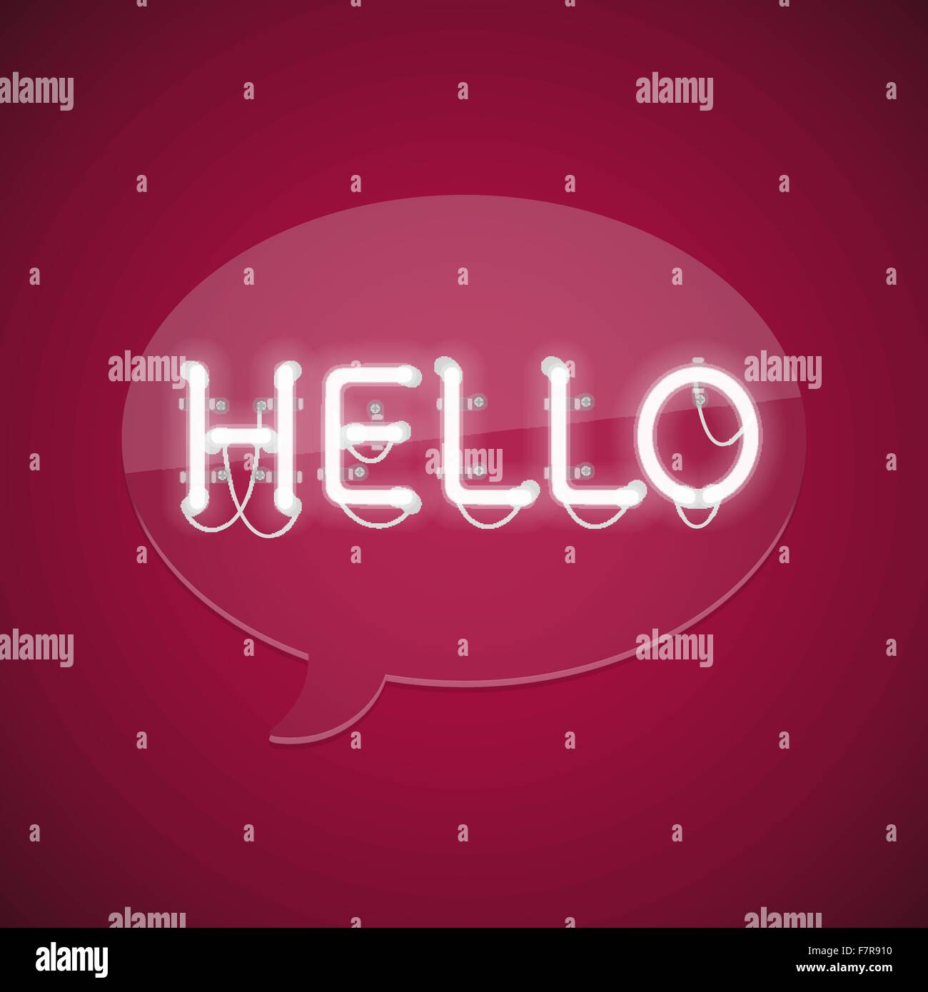 White Glowing Neon Message Hello Stock Vector Image & Art - Alamy