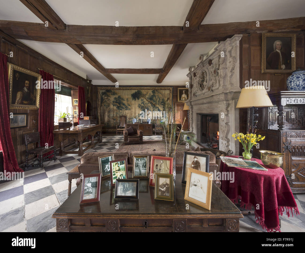The Great Hall at Baddesley Clinton, Warwickshire. Baddesley Clinton is ...