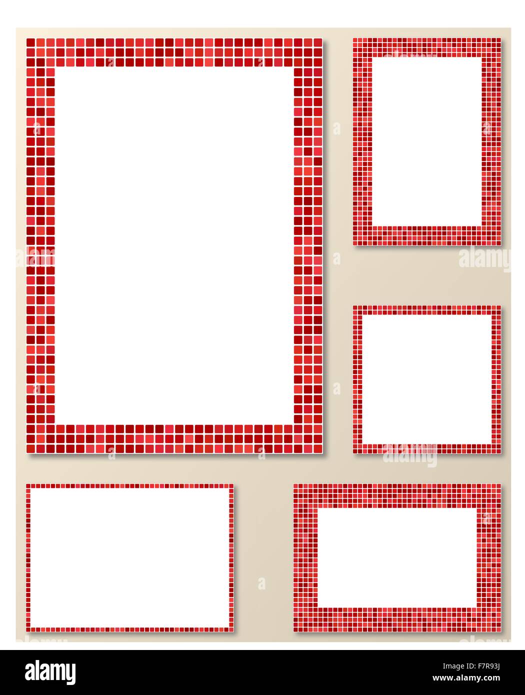 Red pixel mosaic page border template set Stock Vector Image & Art - Alamy