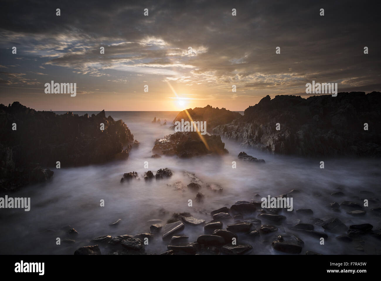 The beach in the village of Kearney, County Down, at night. The ...