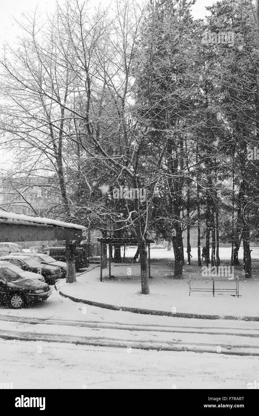 Ice covered streets Black and White Stock Photos & Images - Alamy