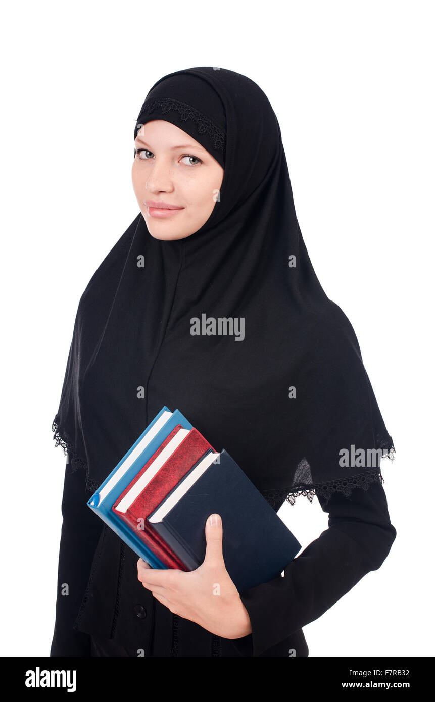 Young muslim female student with books Stock Photo - Alamy