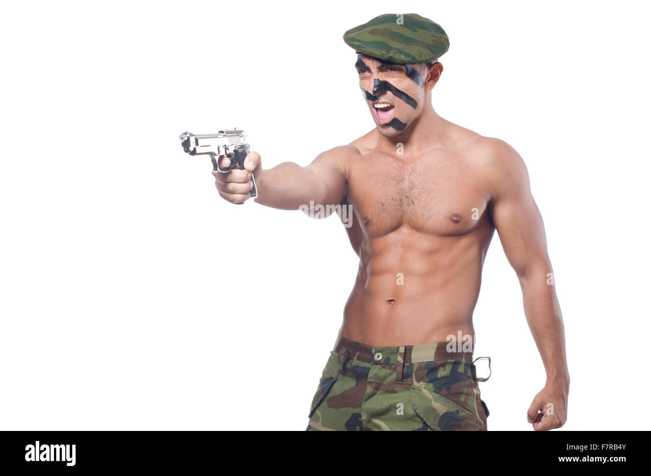 Soldier isolated on the white background Stock Photo - Alamy