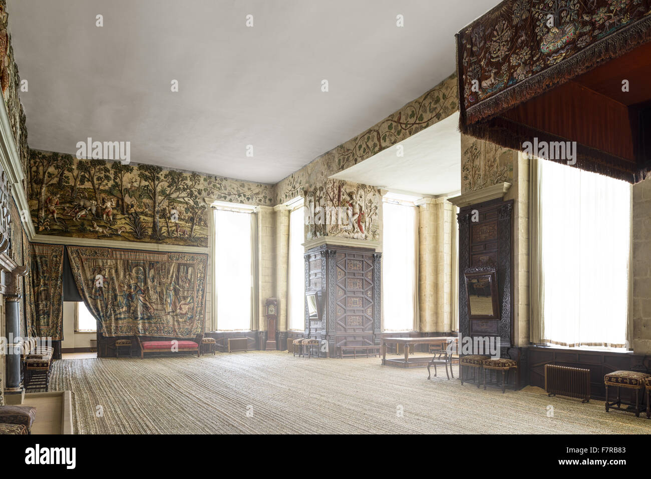 The High Great Chamber at Hardwick Hall, Derbyshire. Hardwick Hall was ...