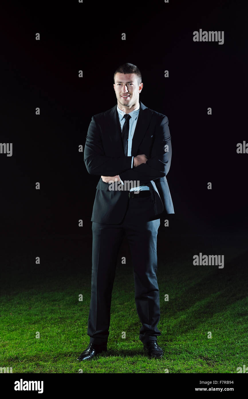 business man sport manager and executive at soccer ball athletic ...